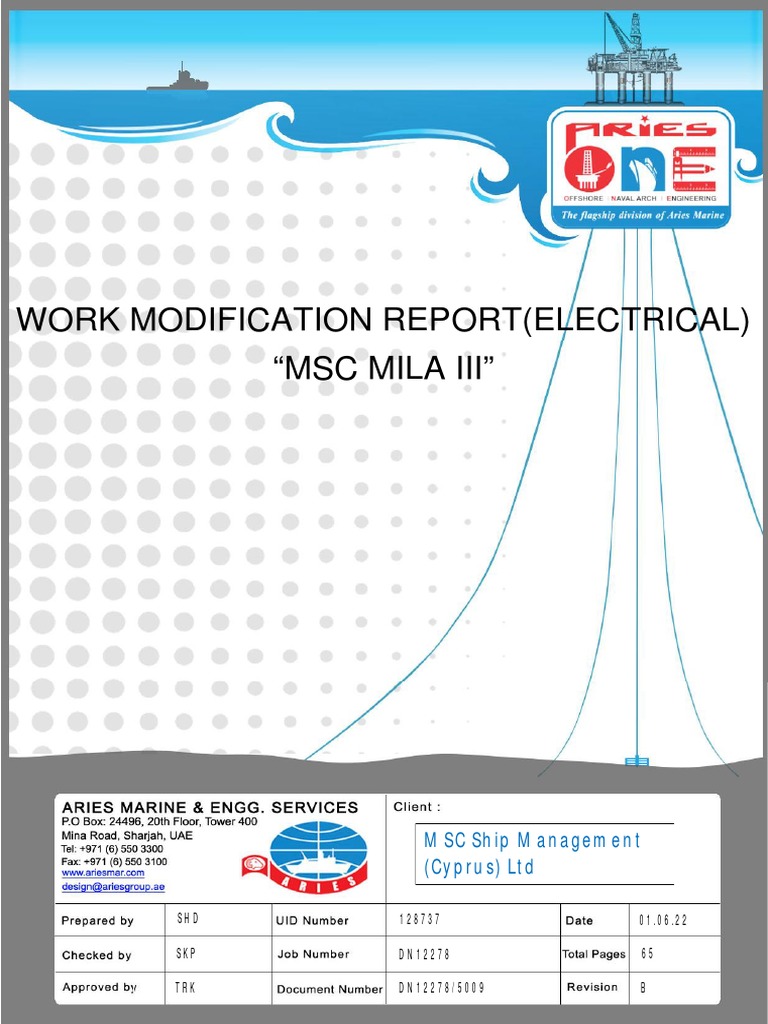 Electrical Modification Report for MSC Mila III | PDF | Electric Power ...