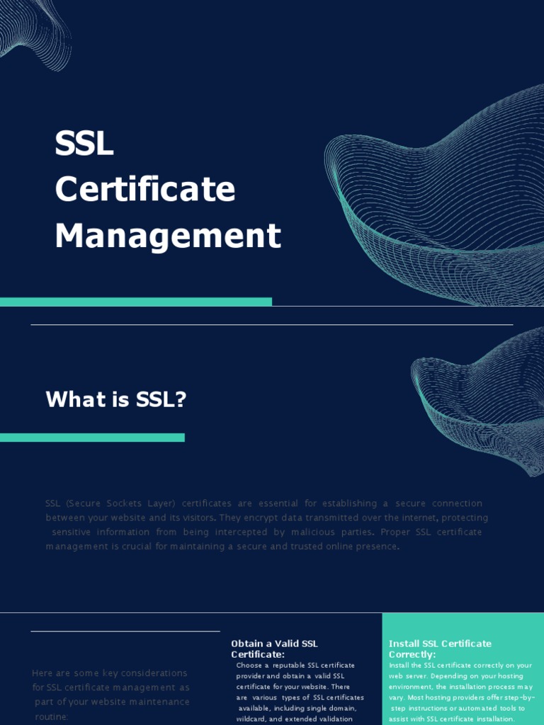 SSL Certificate Management | PDF