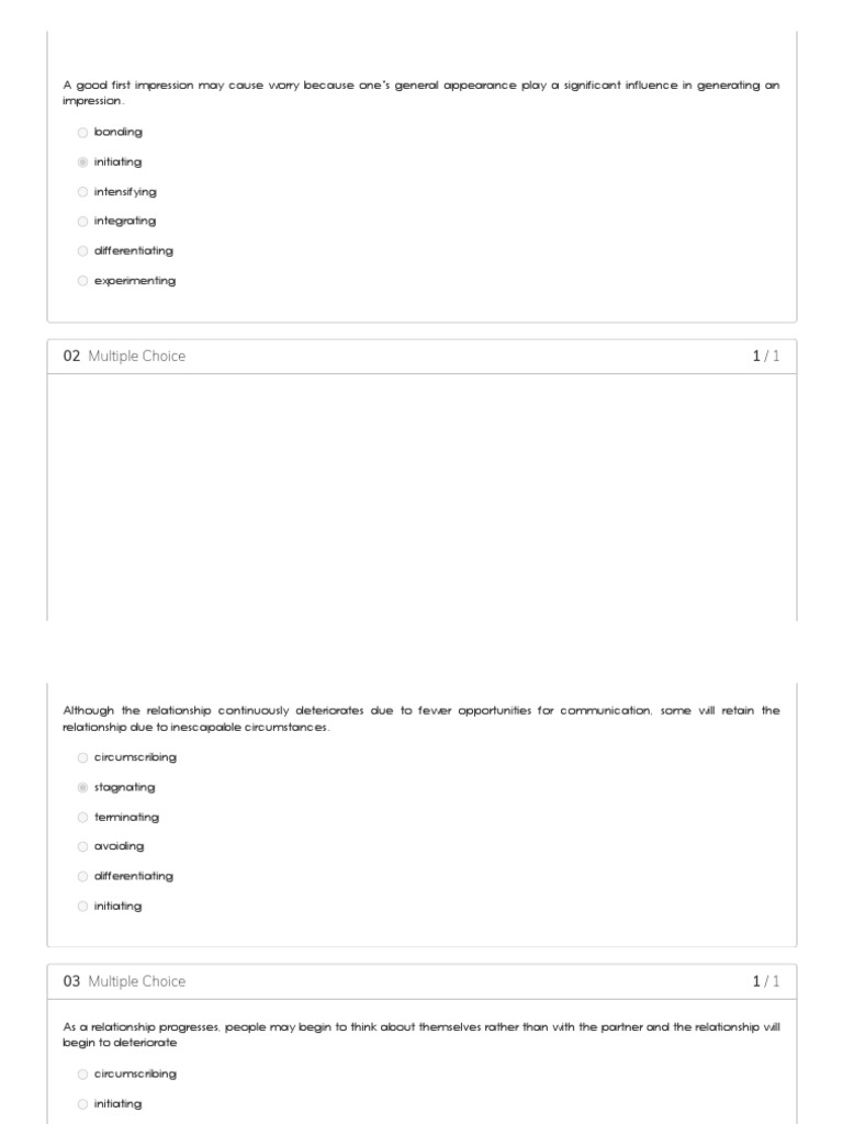 Comprehension Activity 3.1 Interpersonal Relationship - Schoology | PDF ...