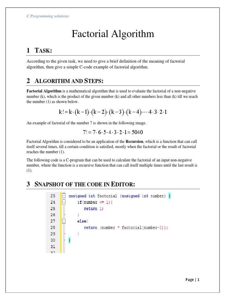 Factorial Algorithm Pdf Pdf