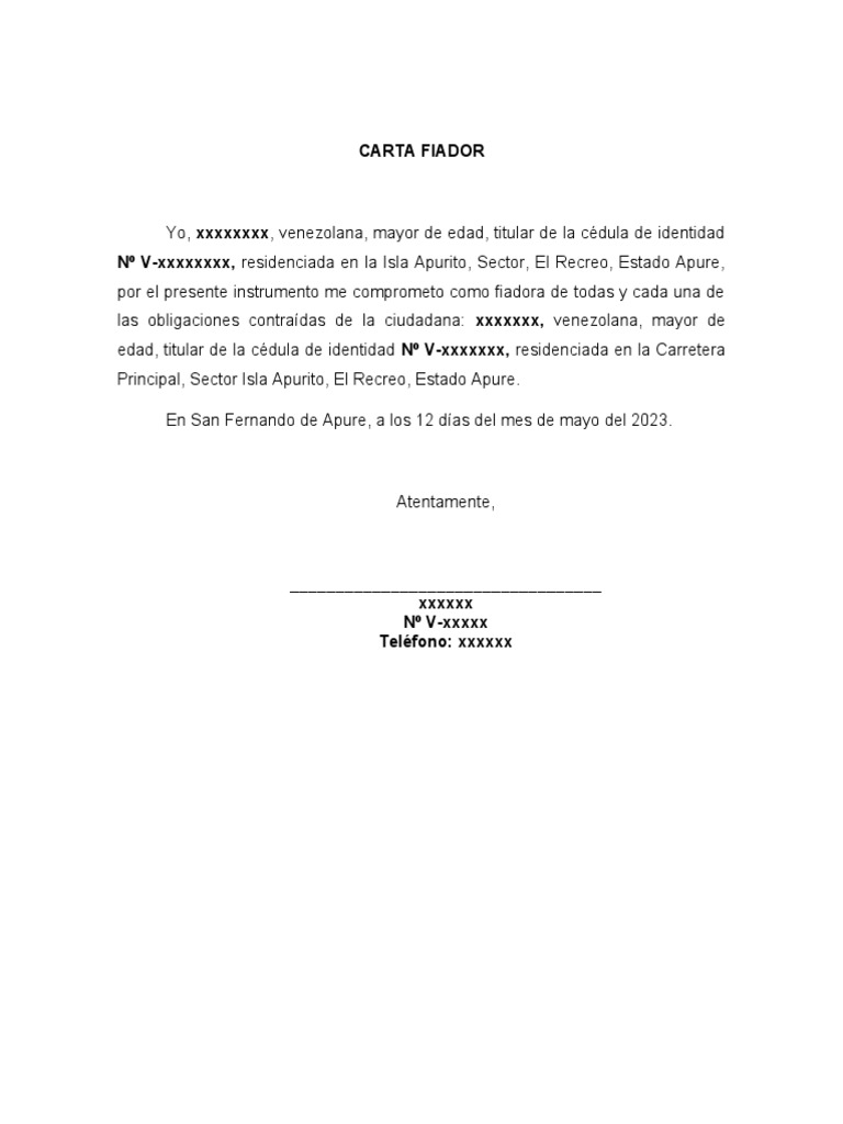 Carta Fiador | PDF