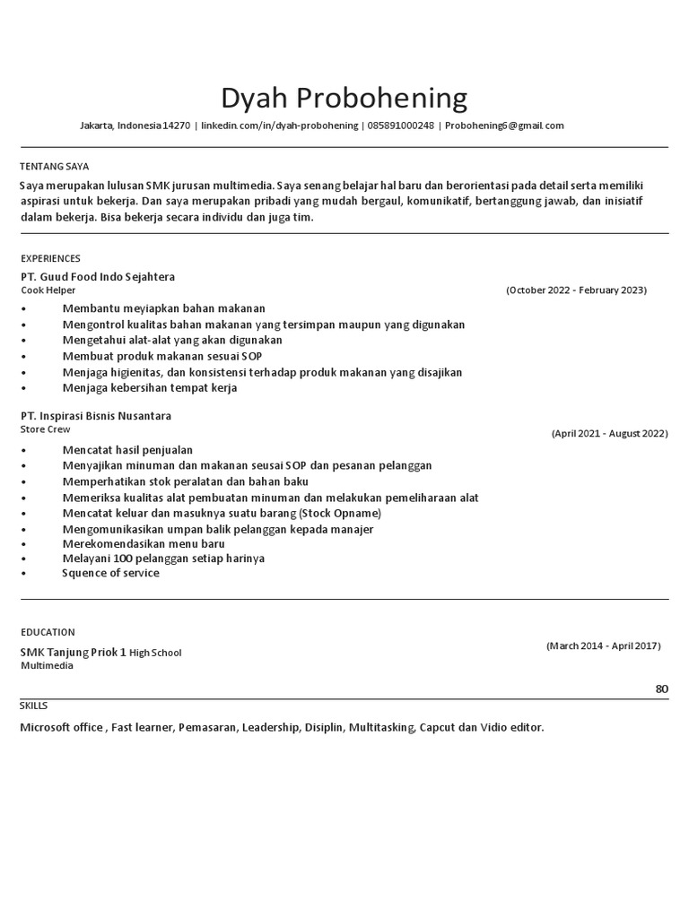 Profil Lulusan Multimedia Berpengalaman | PDF | Karier & Perkembangan ...