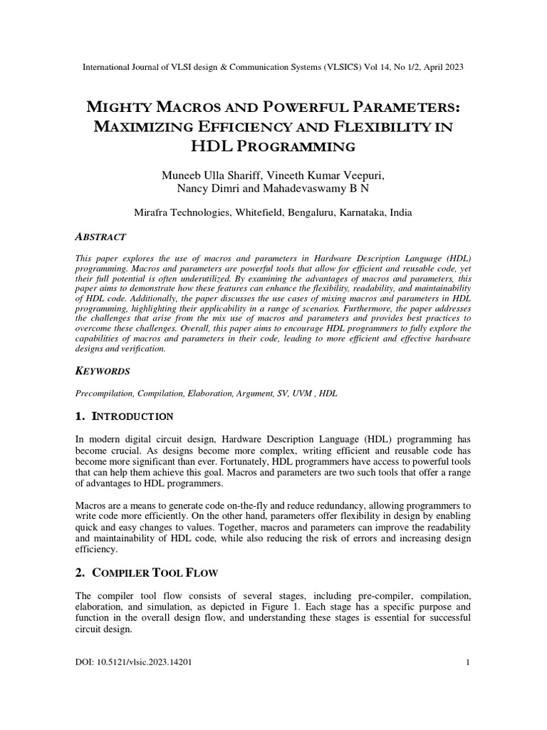 Mighty Macros And Powerful Parameters Maximizing Efficiency And Flexibility In Hdl Programming