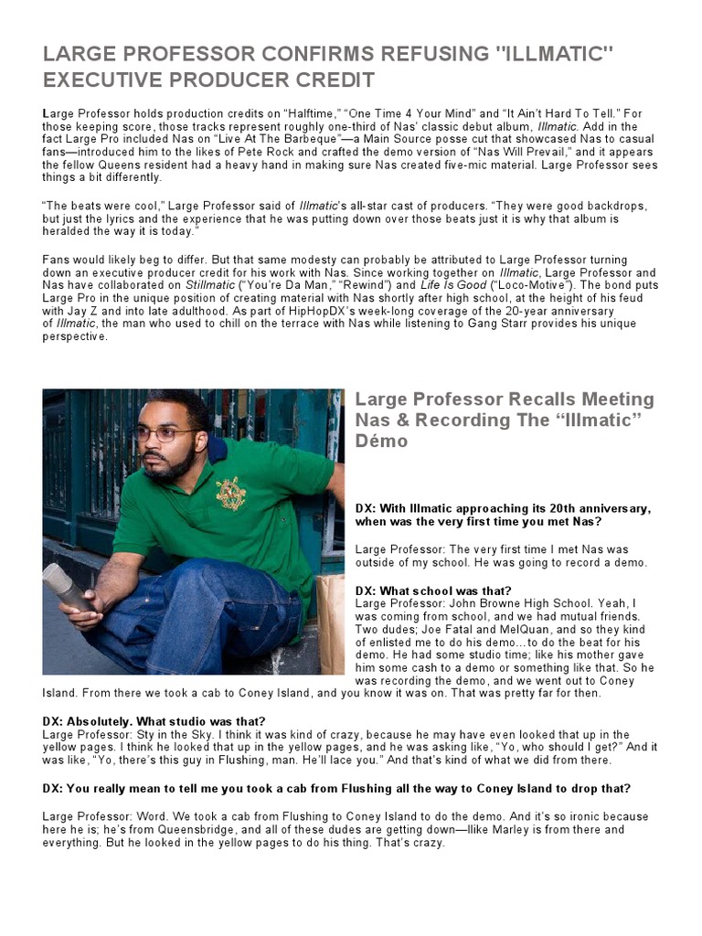 Large Professor | PDF | Hip Hop | African American Music