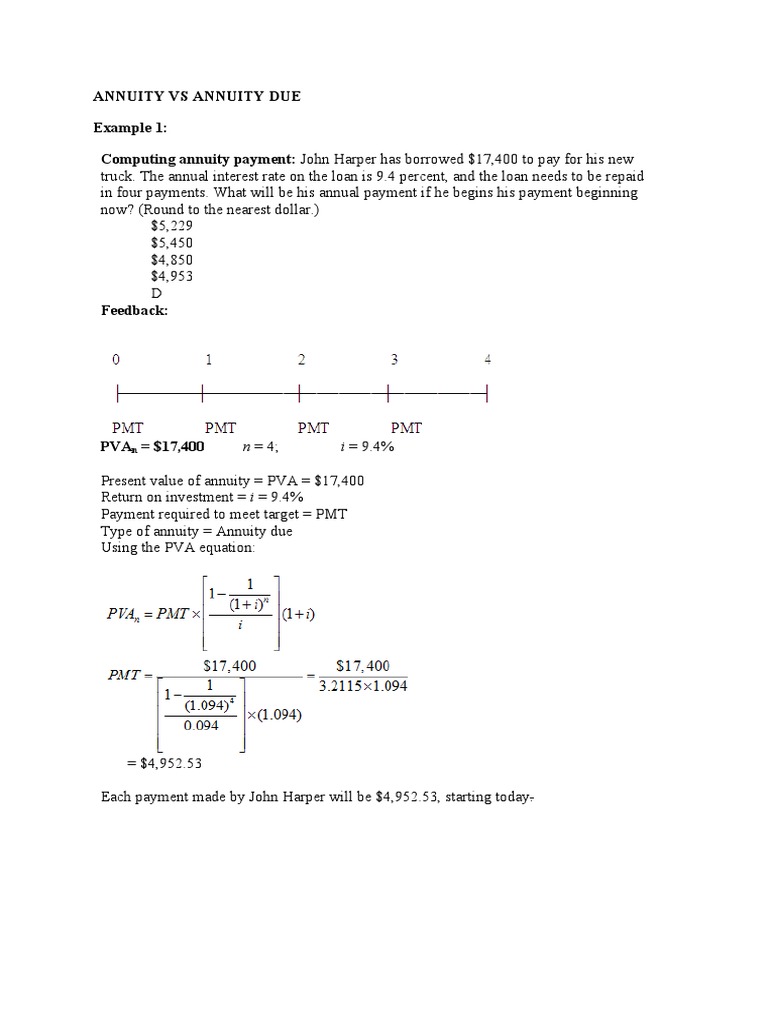 Annuity Due Calculations Guide | PDF