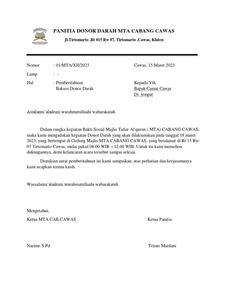 Surat Permohonan Revisi | PDF