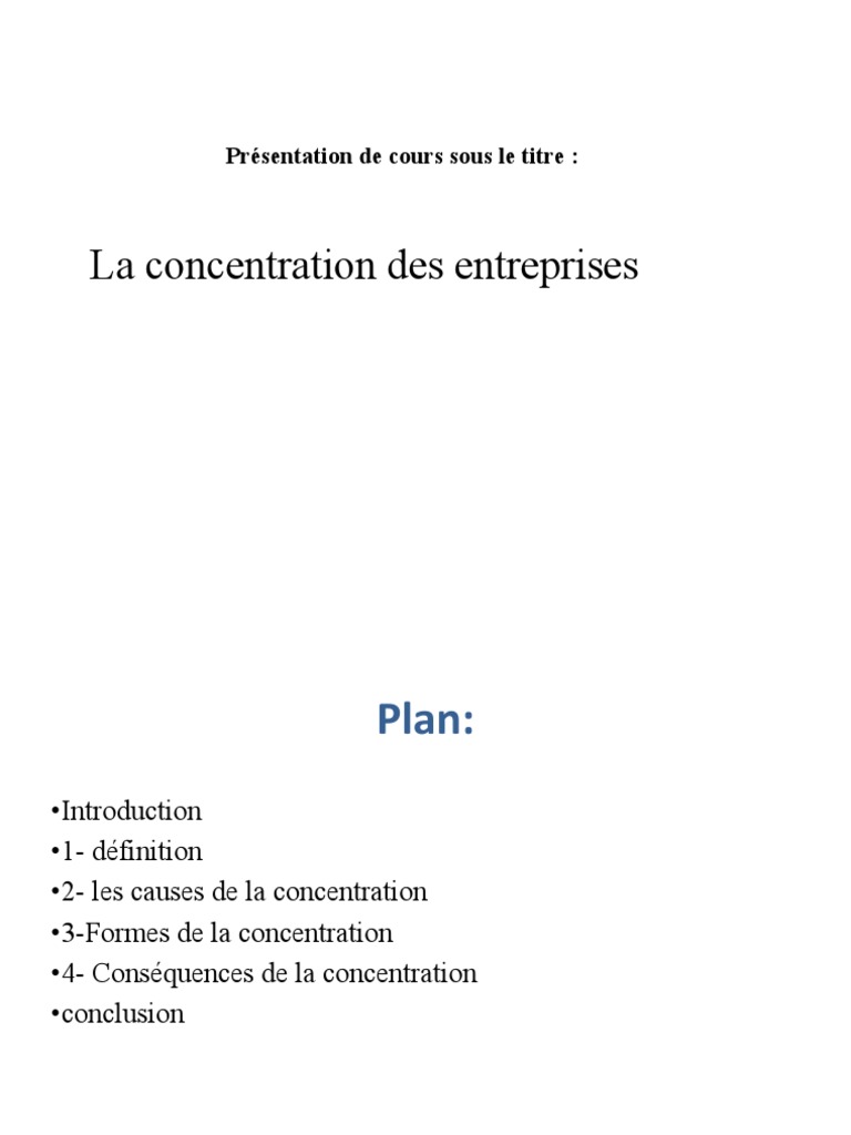 La concentration des entreprises expliquée | PDF | Business ...