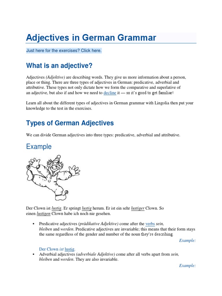 Adjectives in German Grammar | PDF | Adjective | Grammatical Gender
