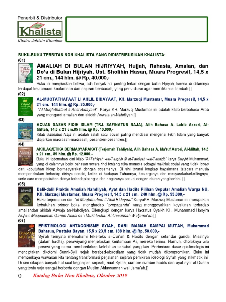 Katalog Non Khalista Dan Muara P 12-03-21 | PDF | Agama & Spiritualitas