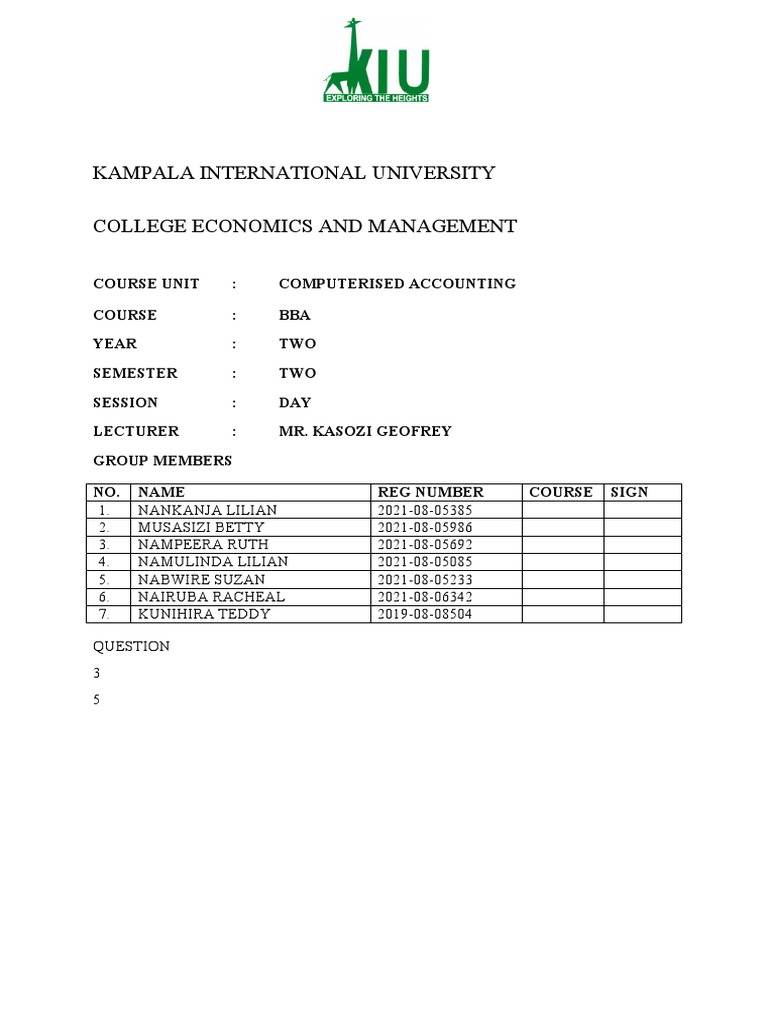 Computerised Accounting QN 3&5 | PDF | Enterprise Resource Planning | Antivirus Software