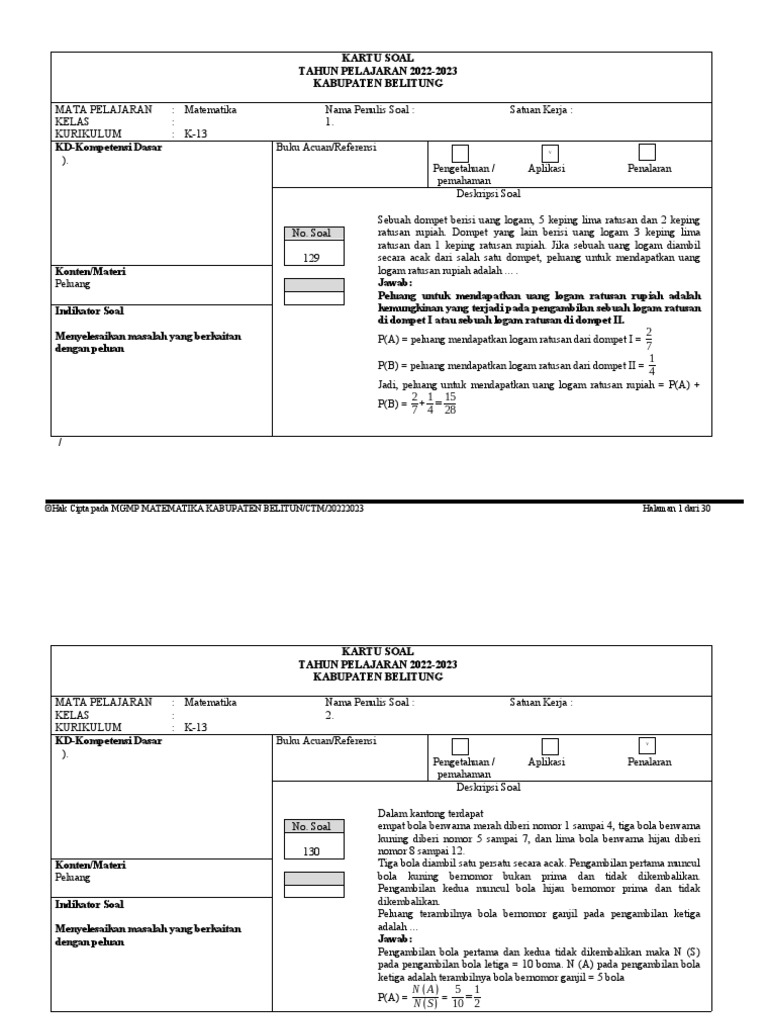 rREFISI SOAL NO 132 DAN 137 CTM | PDF