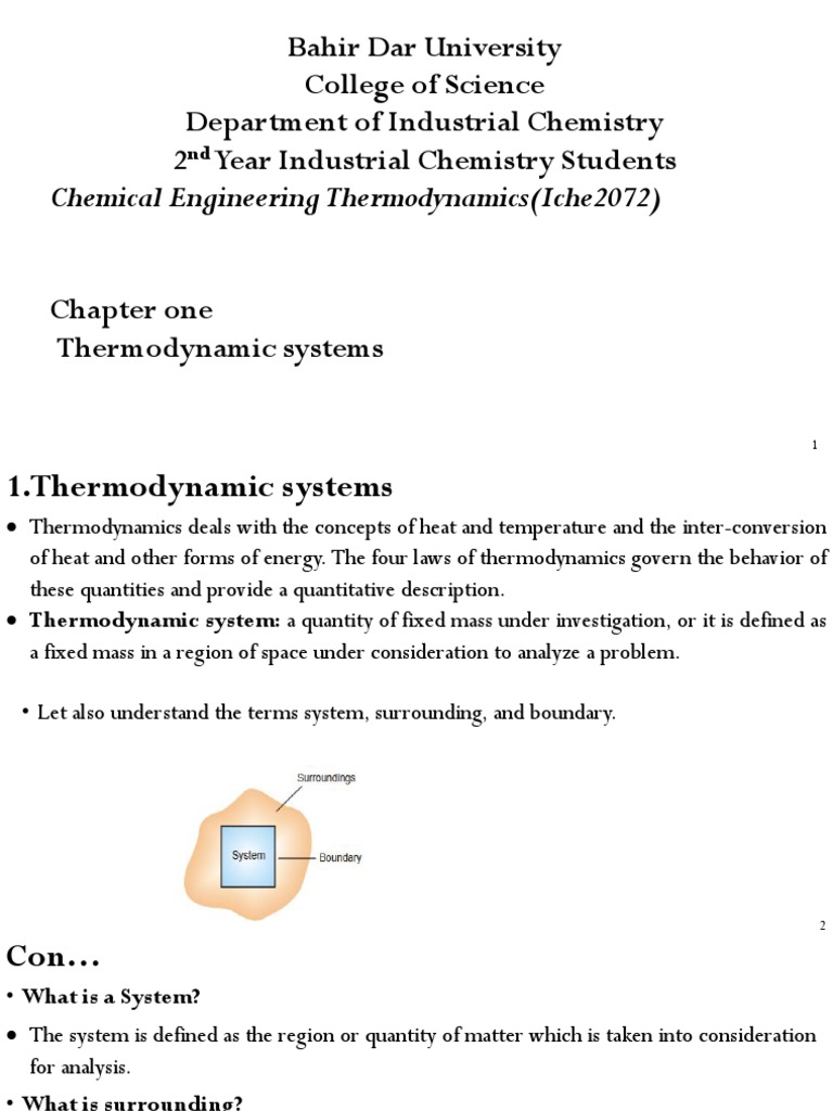 Thermodyn Chap 1 | PDF | Heat | Thermodynamic Equilibrium
