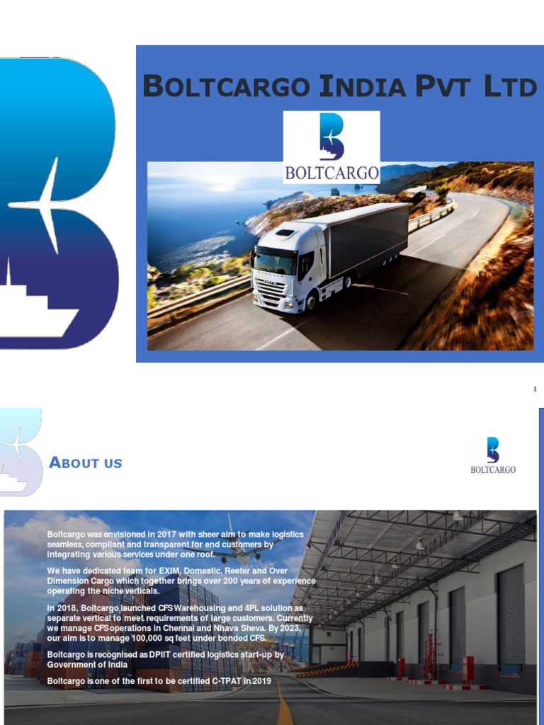 Boltcargo Corporate Profile.. | PDF | Cargo | Warehouse