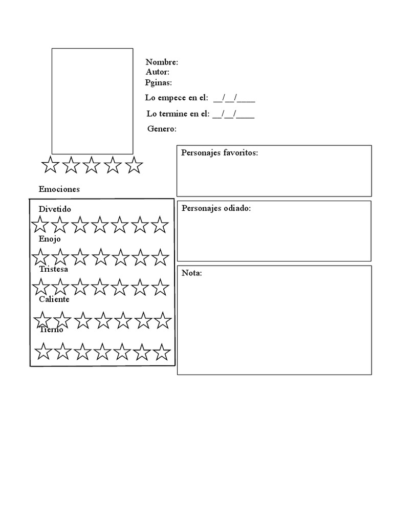 Plantilla de Calificar Libros | PDF