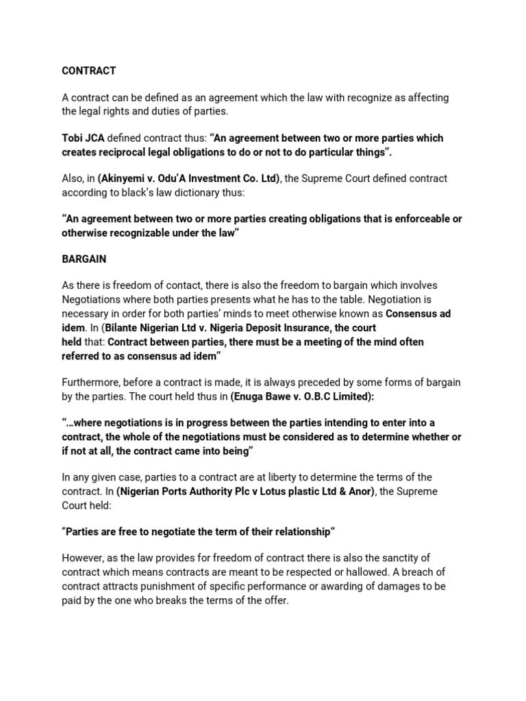 CONTRACT | PDF | Offer And Acceptance | Consideration