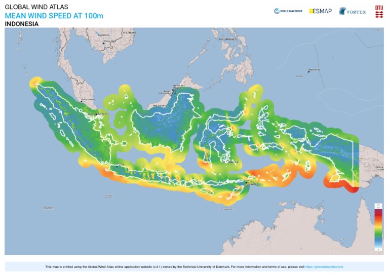 Gwa3 - Indonesia - Mean Wind Speed at 100m | PDF | Science & Mathematics