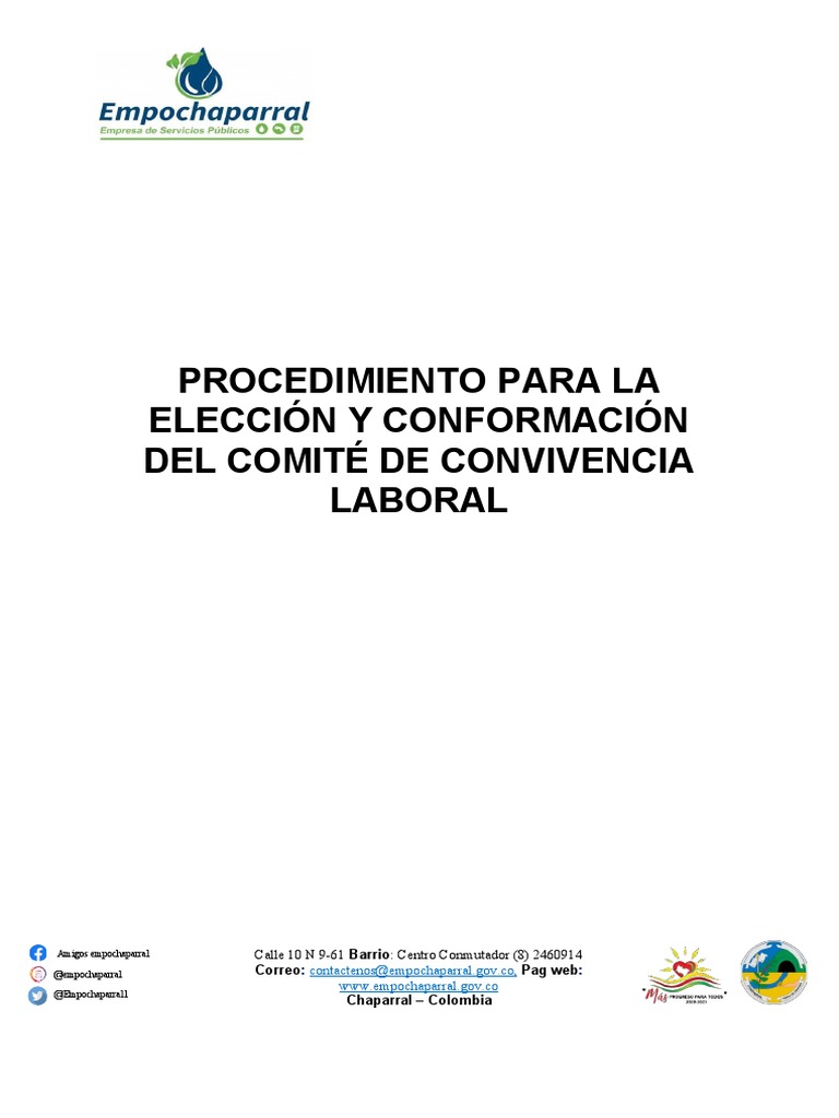 Procedimiento Comite de Convivencia Laboral | PDF