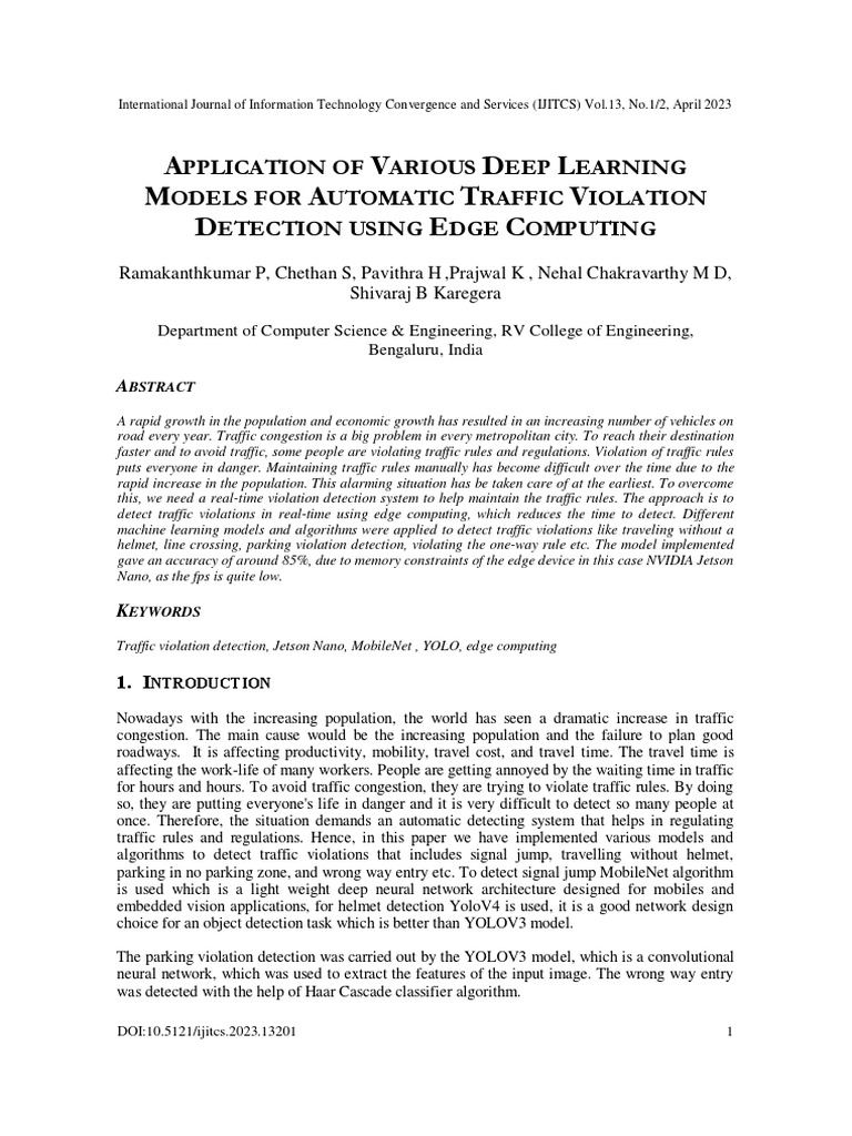 Application of Various Deep Learning Models For Automatic Traffic ...