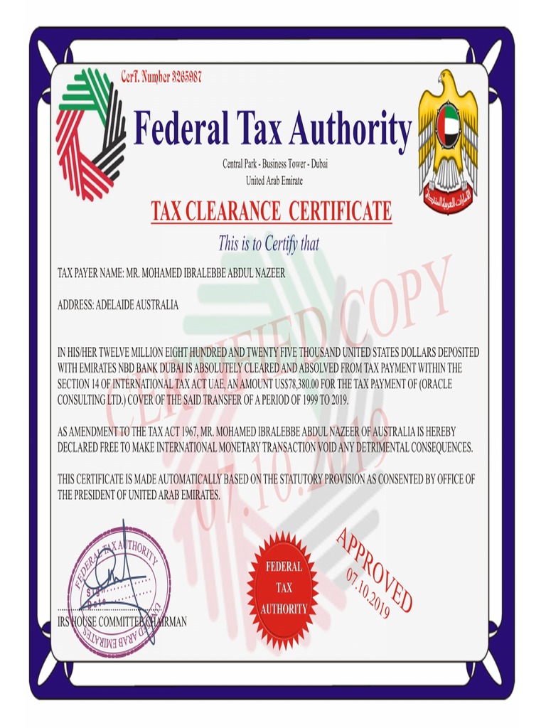 TAX CLEARANCE - JPG | PDF