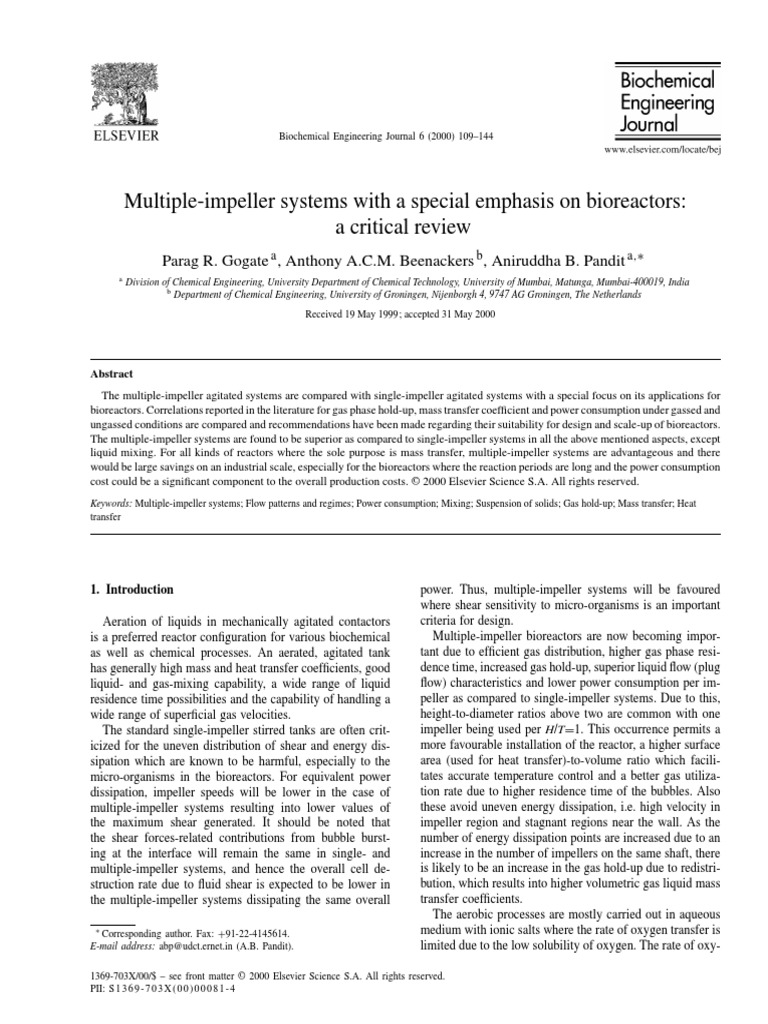 Gogate2000 - Multiple Impeller PGN To Pg1 - Muy Bueno | PDF | Gases ...