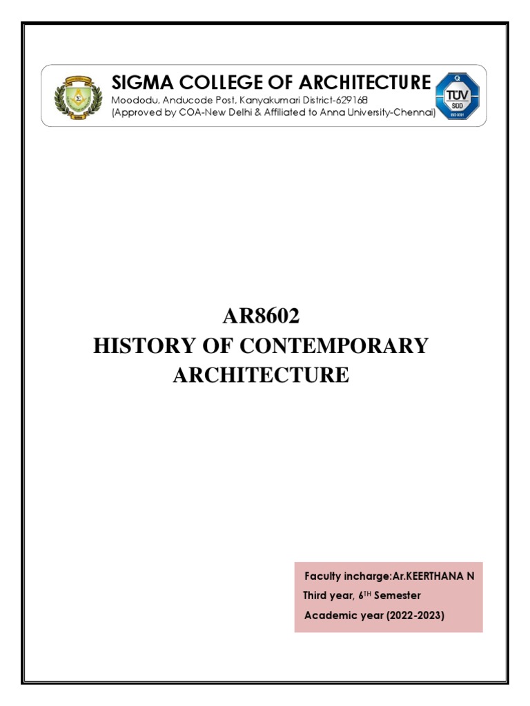 History of Contemporary Architecture_Notes | PDF