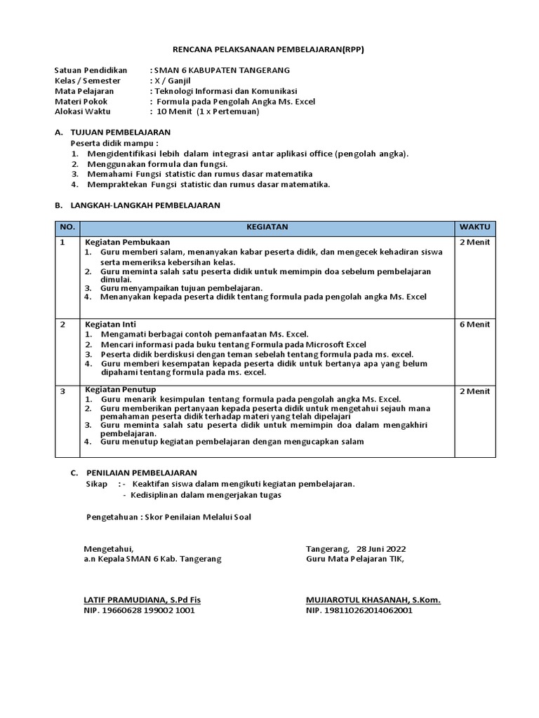RPP 10 Menit Fix | PDF | Karier & Perkembangan