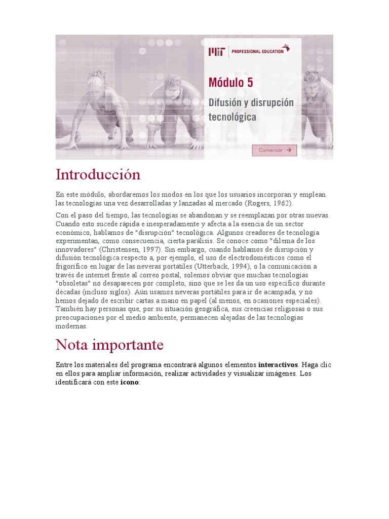 Modulo 5 | Descargar gratis PDF | Innovación disruptiva | Internet