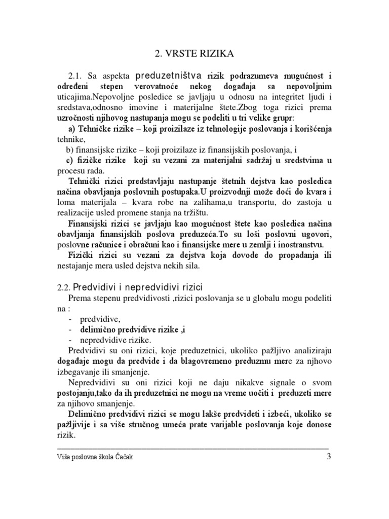 Upravljanje Rizicima | PDF