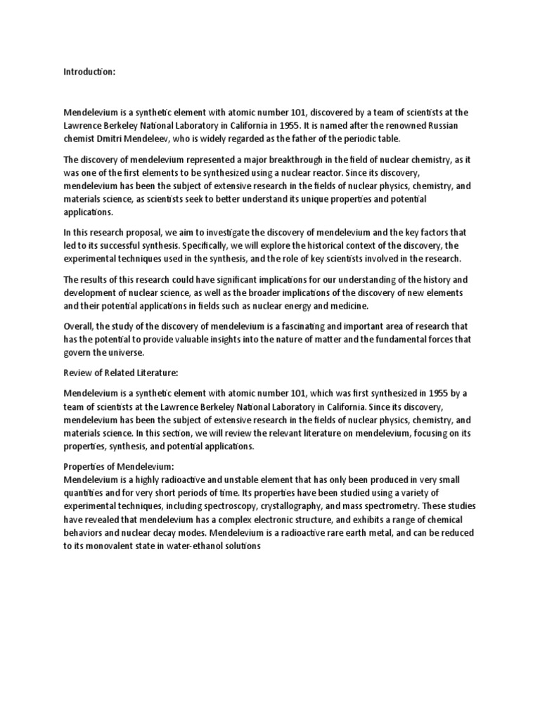 Introduction and RRL | PDF | Chemical Elements | Chemistry