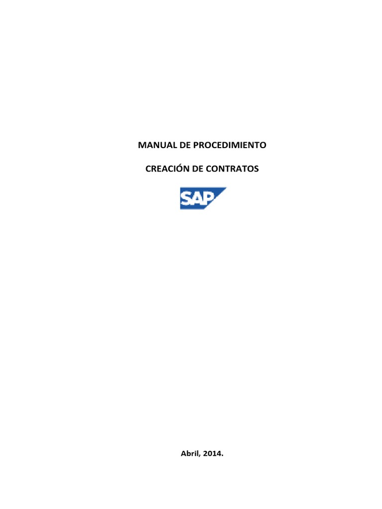 030 Manual SAP - Creación de Contratos Rev1 | PDF