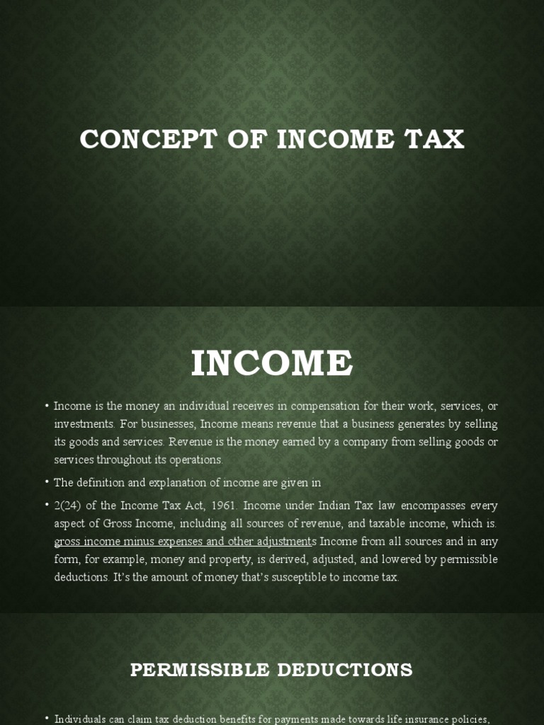 Concept of Income Tax | PDF
