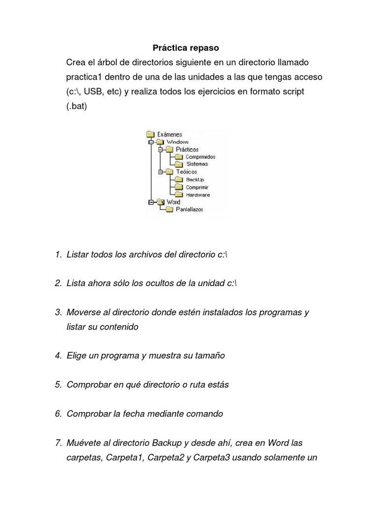 Ejercicios de Comandos en Windows | PDF