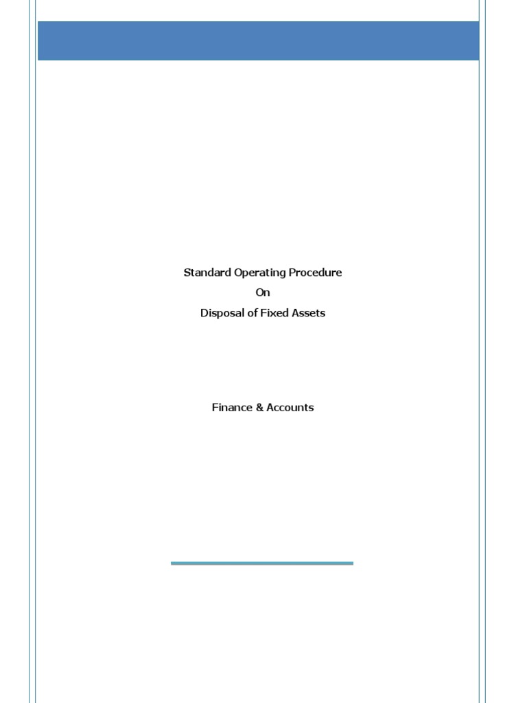 Fixed Asset Disposal SOP Guide | PDF | Depreciation | Book Value