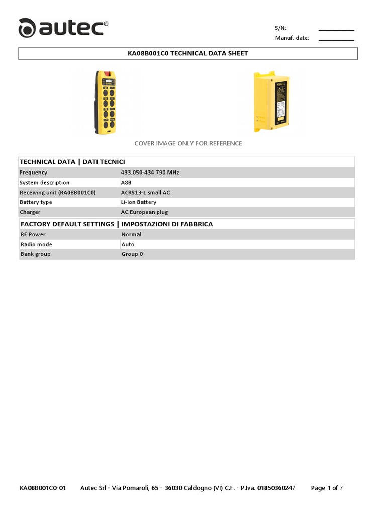 KA08B001C0 KA08B001C0-01 Karta Katalogowa | PDF