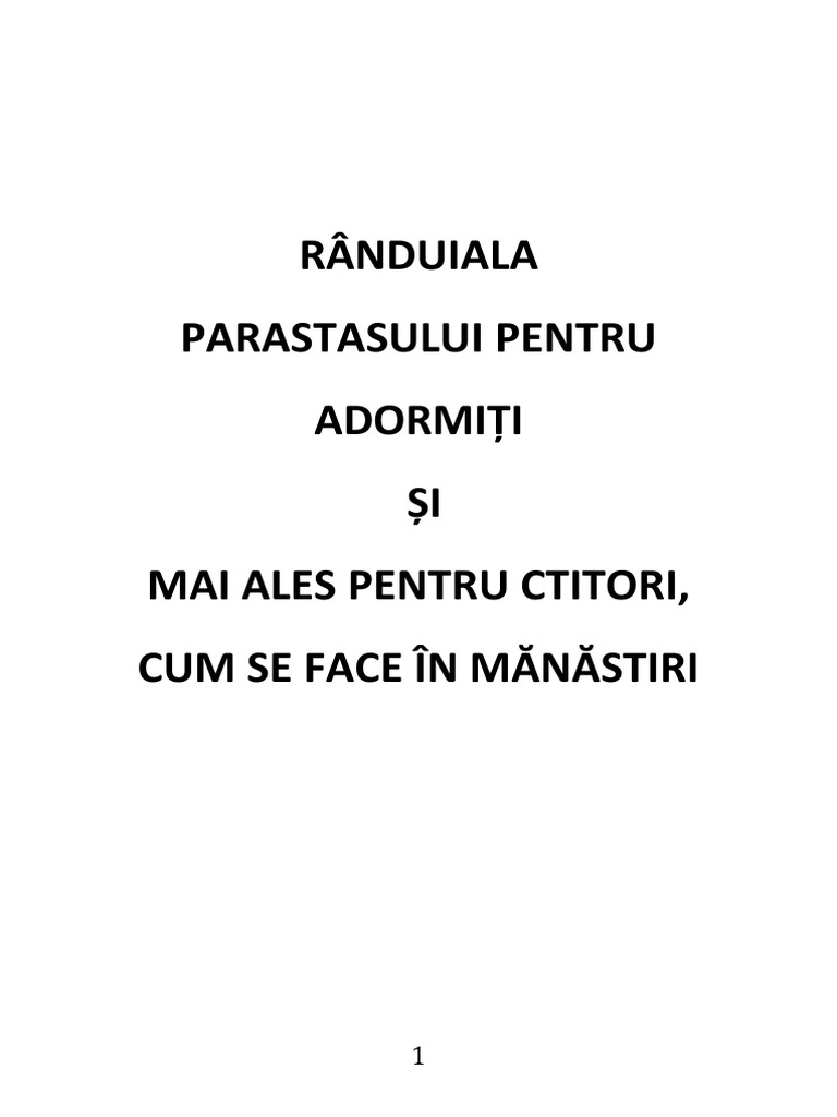 Randuiala PARASTASULUI | PDF