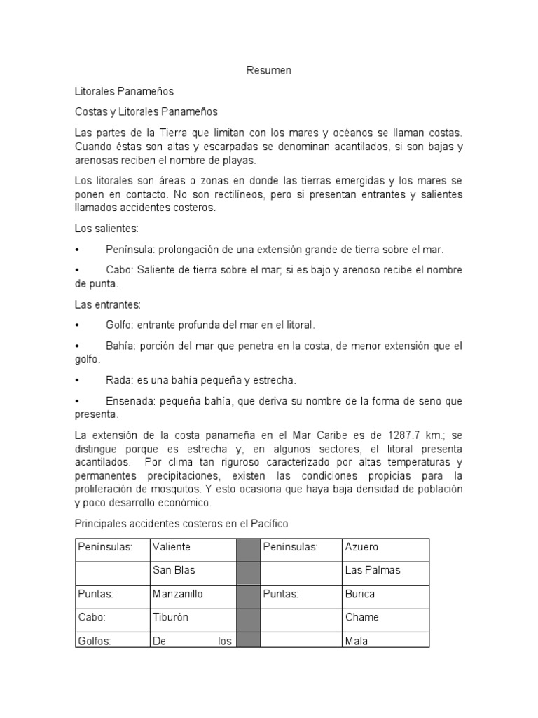 Resumen de Lisbeth | PDF | Zona litoral | Panamá