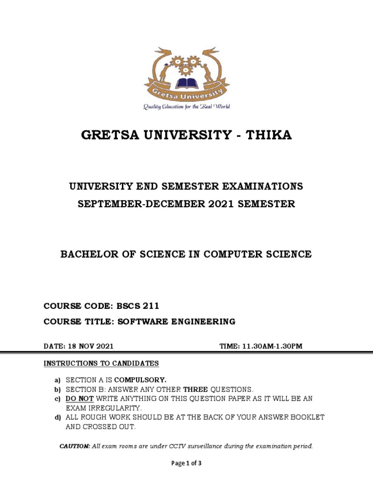 BSCS Software Engineering Exam 2021 | PDF | Software Engineering | Software