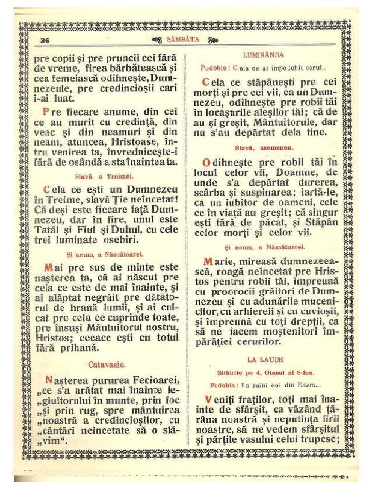 1.canonul Morților Din Triod | PDF