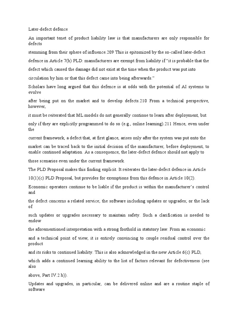 Later Defect Defense Under The Commission PLD Proposal | PDF | Product ...