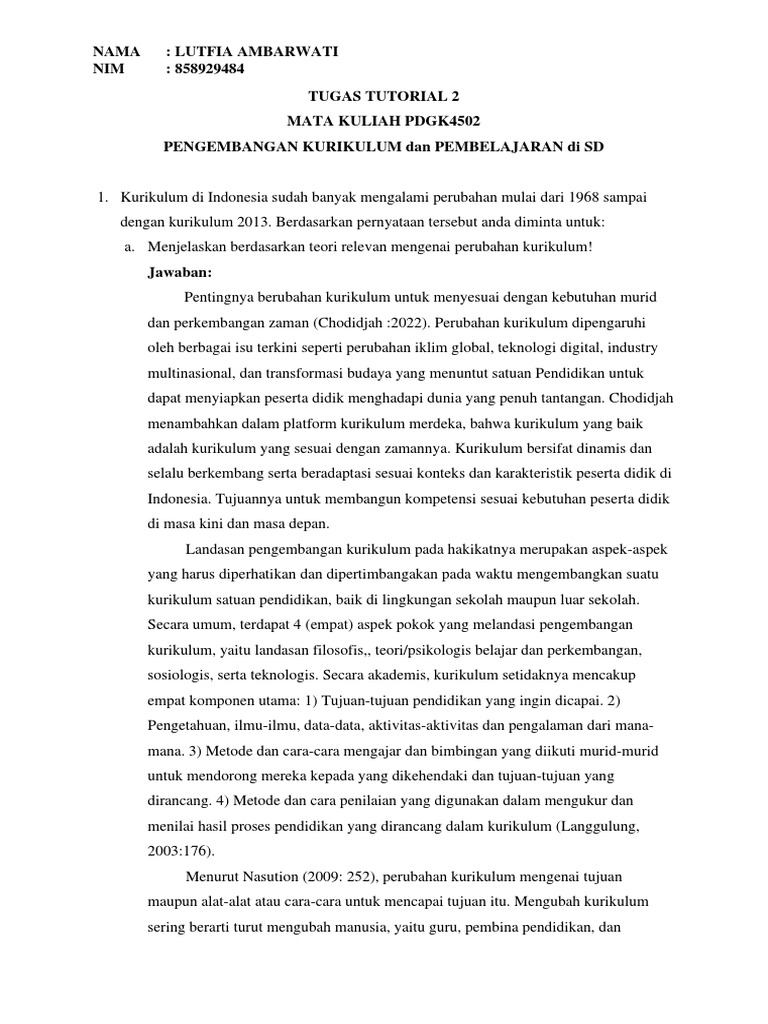 Tugas Tuton | PDF | Karier & Perkembangan