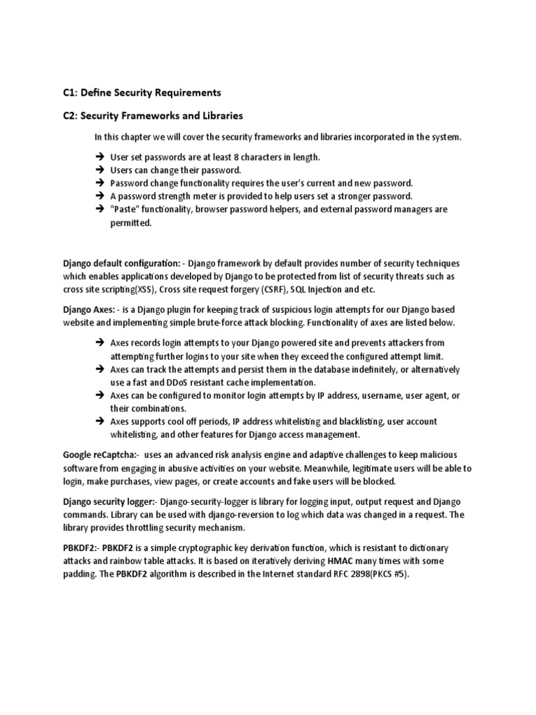 C1: Define Security Requirements C2: Security Frameworks and Libraries ...
