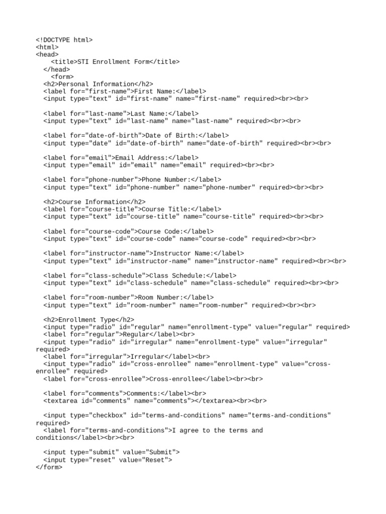 Laboratory Exercise Forms Syntax | PDF | Computers