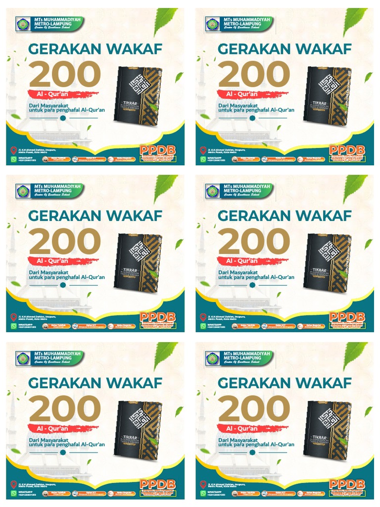 Gerakan Wakaf MTs Muhammadiyah Metro | PDF