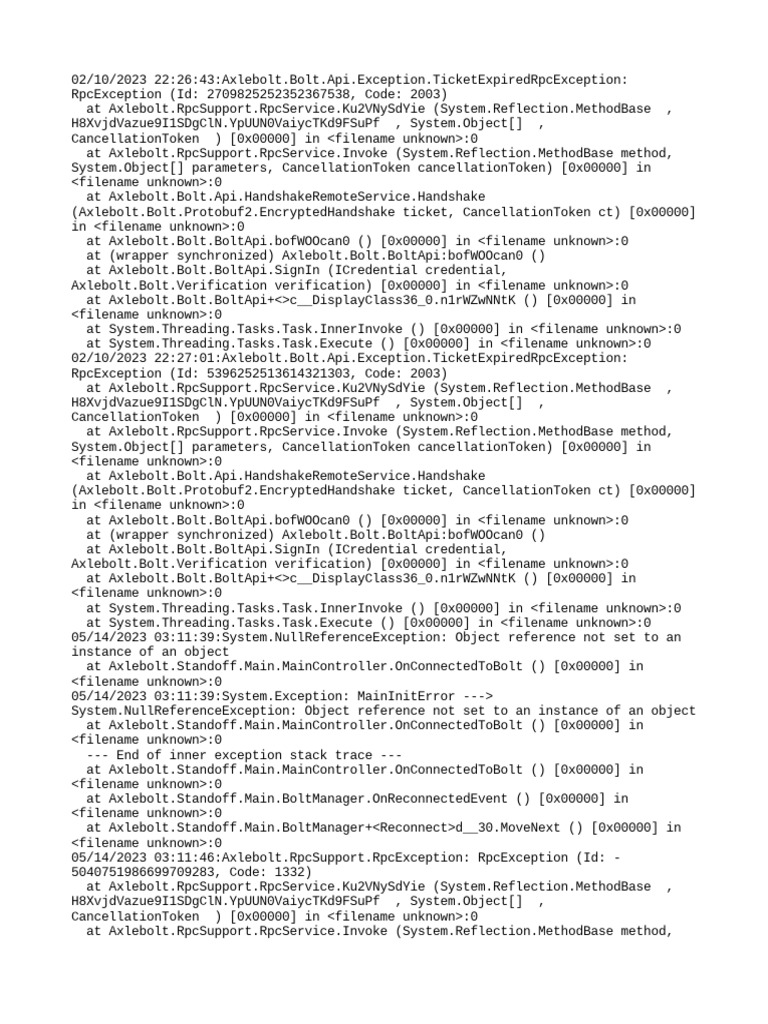 Axlebolt API Error Log Analysis | PDF | Teaching Methods & Materials | Technology & Engineering