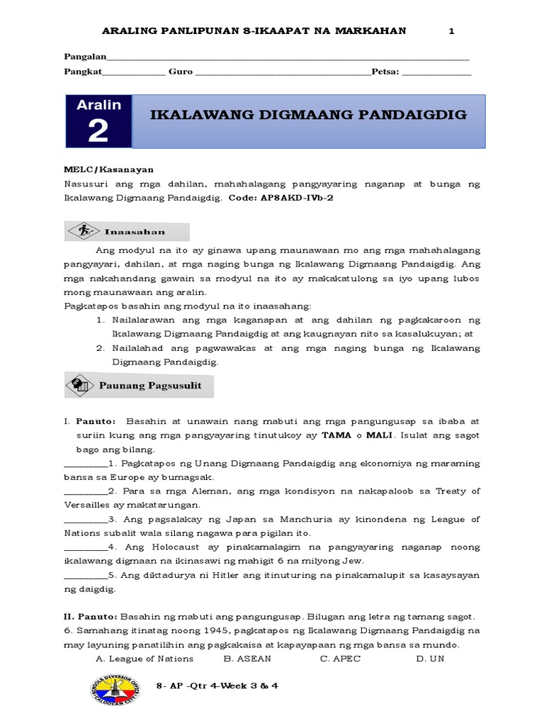 AP 8 Q4 Week 3 4 | PDF