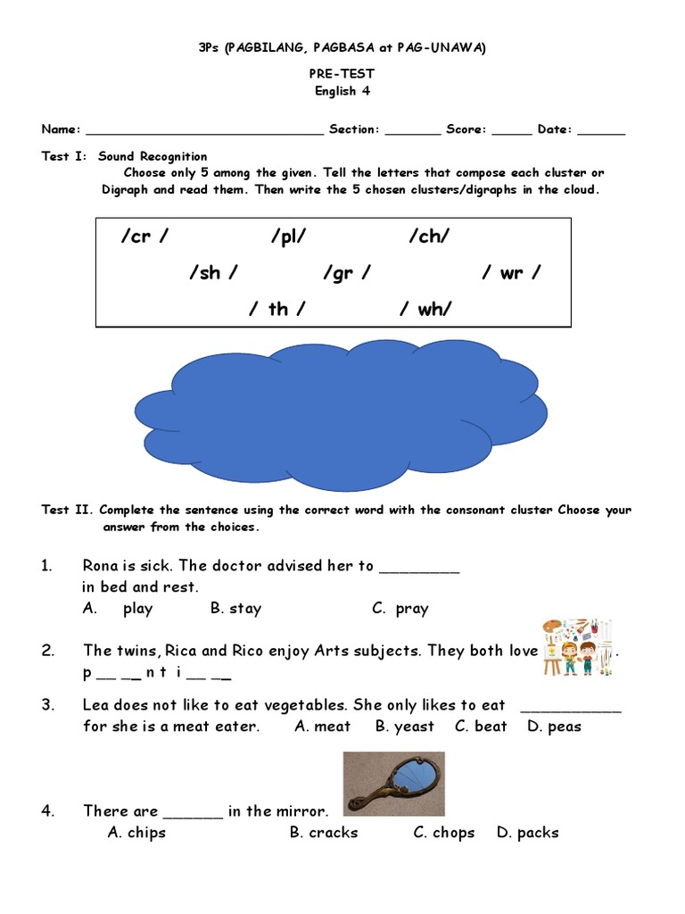 3Ps PRETEST in ENGLISH G4 FINAL | PDF | Linguistics