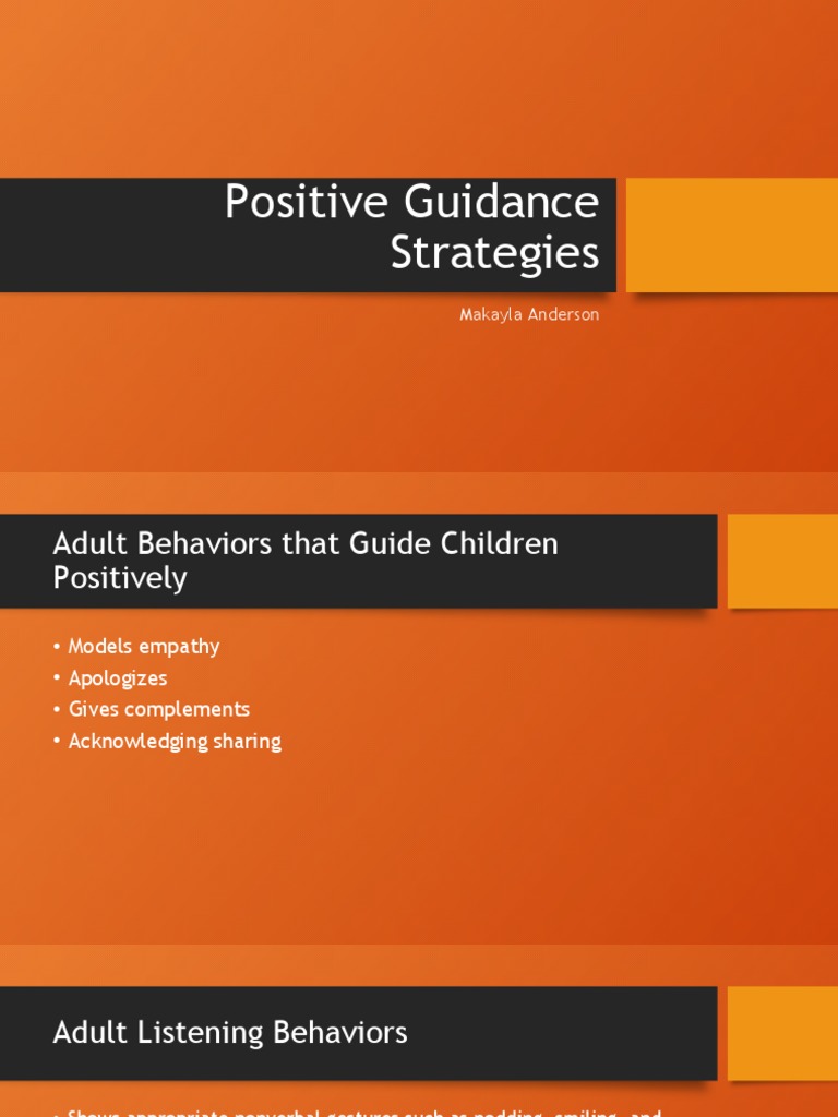 Positive Guidance Strategies | PDF