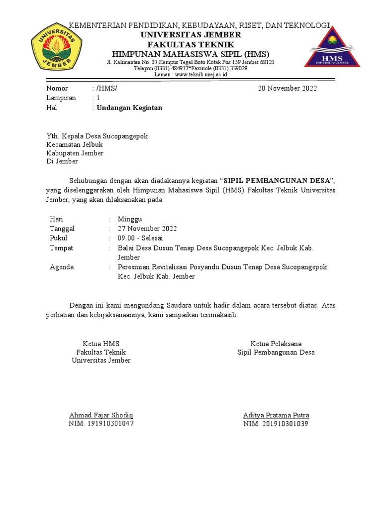 Undangan Lengkap Simpedes | PDF