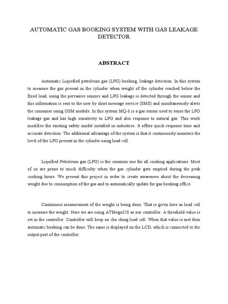 AUTOMATIC_GAS_BOOKING_SYSTEM_WITH_GAS_LE | PDF | Arduino | Liquefied ...