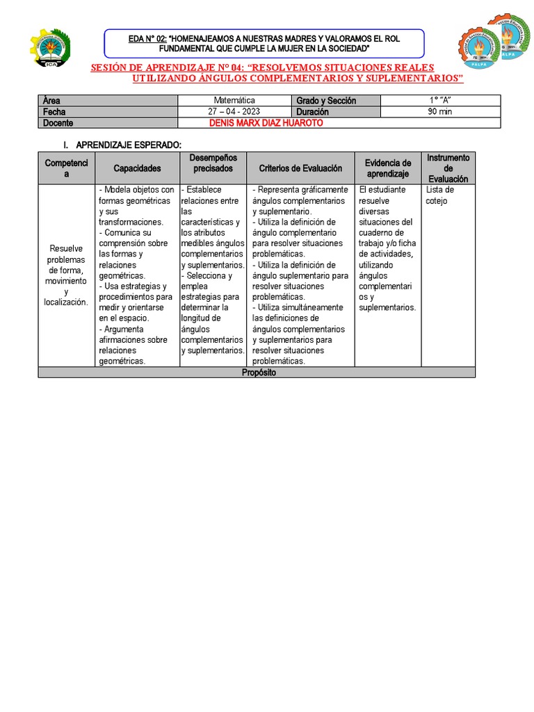 1°-Sesion 4 - Eda 2 | PDF